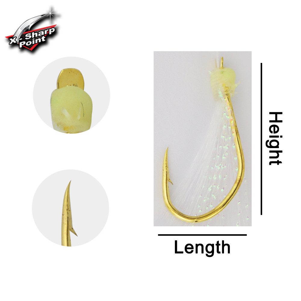 Fire Eagle Night Sabiki Hook NSU 800 Glow UV Light X-Sharp Point ...