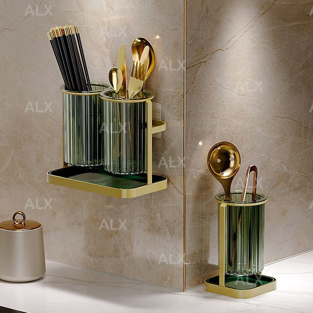 ALX Luxury Cutlery Holder Basket Drainable Utensil Storage For ...