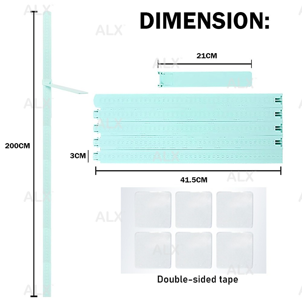 ALX 200CM Kids Height Measuring Ruler Wall Sticker Moveable Height ...
