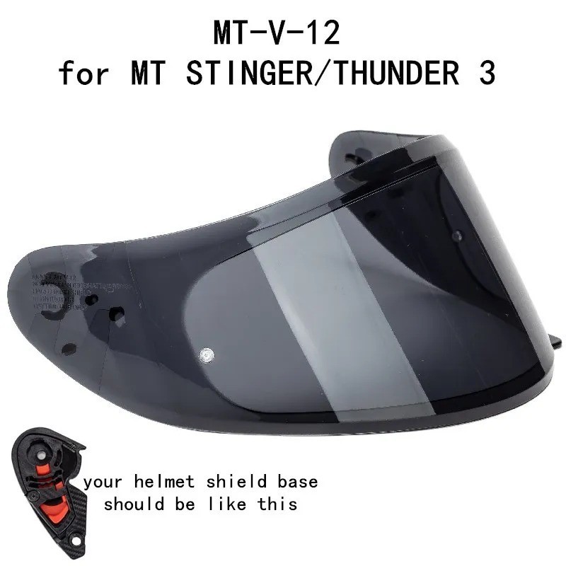 XM Helmet Glass MT-V-12 Helmet Shield for MT Stinger Helmet and MT ...