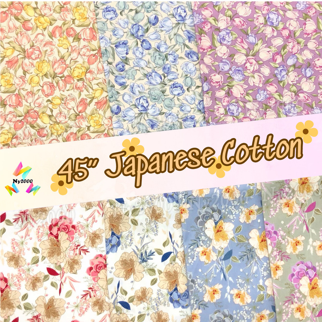 💮 Kain Cotton Jepun 💮 Corak Bunga Cantik Bidang 45” / Beautiful Flower ...
