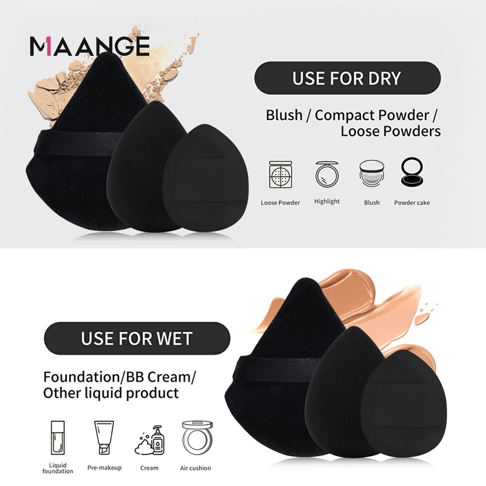 MAANGE 12Pcs Campuran Span Solek Serbuk Set Puff 3 Bentuk Untuk ...