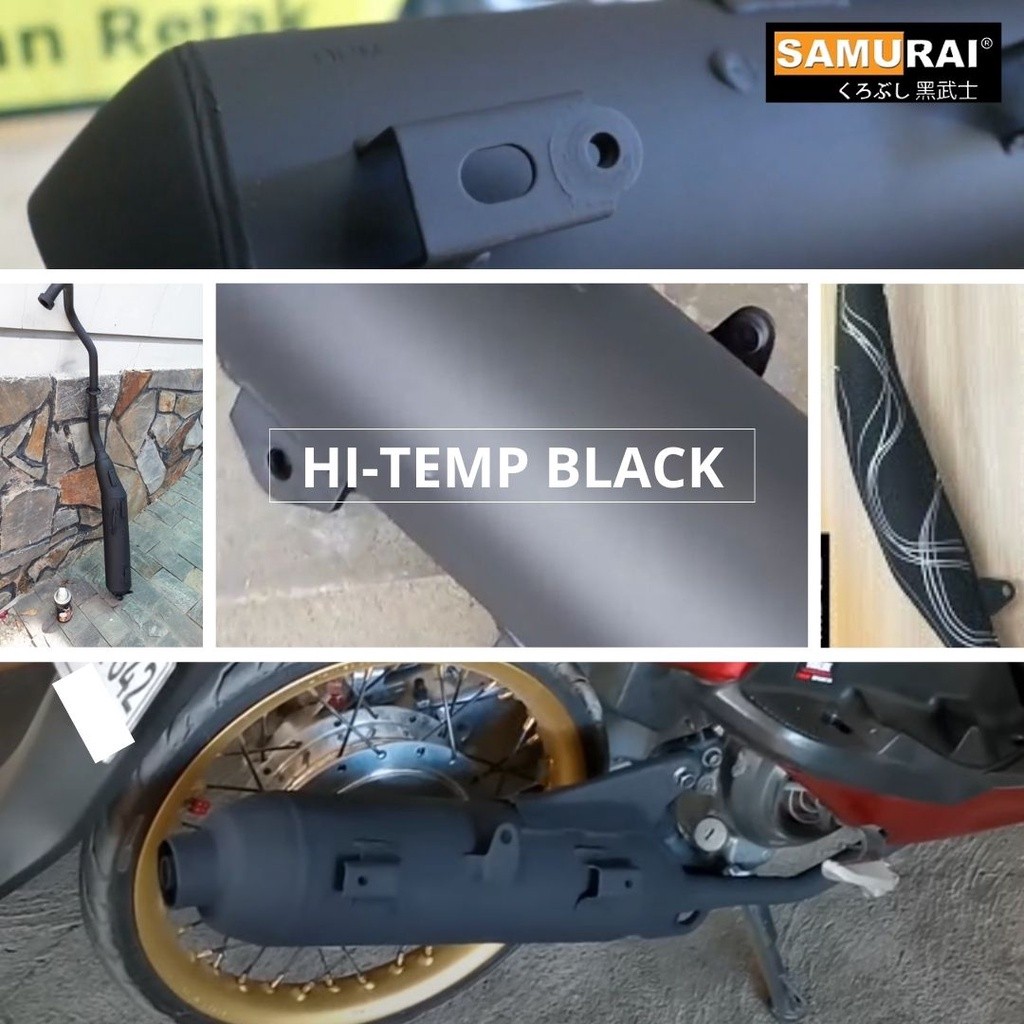 Samurai H2 Hi Temp Black - Aerosol Coating Spray Paint for Automotive ...