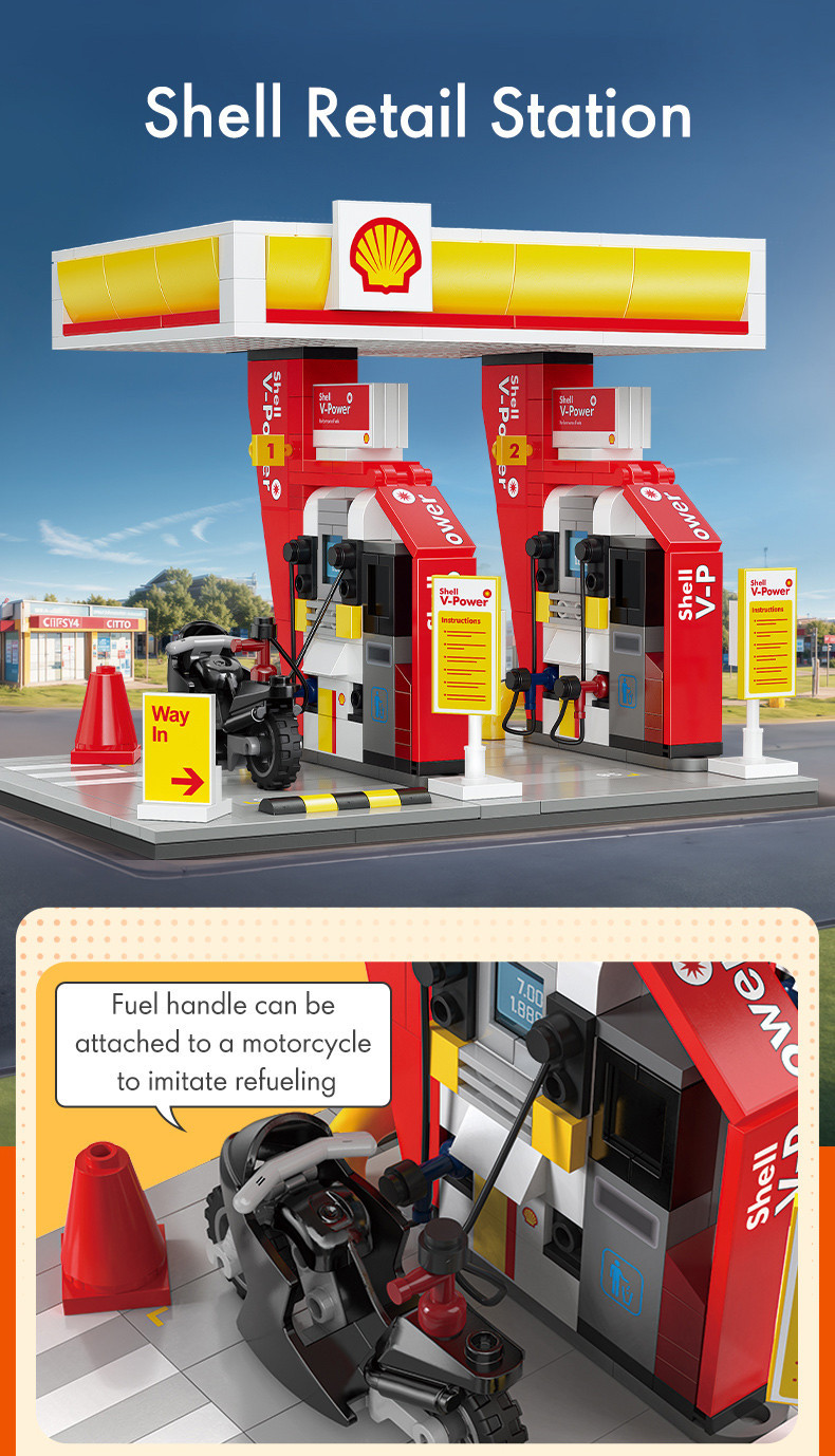 CaDA Shell Retail Station Brick Building Mechanical Master DIY Blocks ...