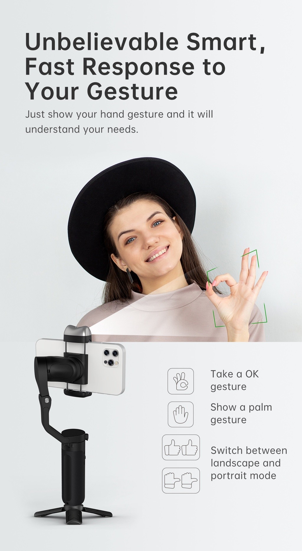 Hohem iSteady V2 3-Axis I AI Smart Tracking Palm Gimbal Handheld ...