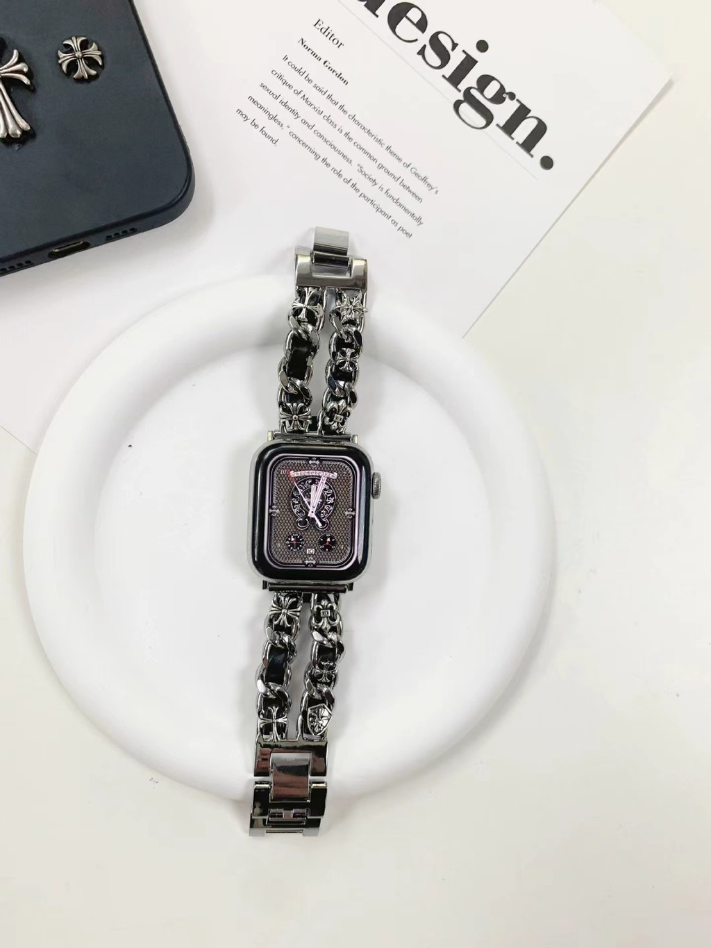 Watch Strap/Fashionable Popular Alloy Material with PU Style Strap ...