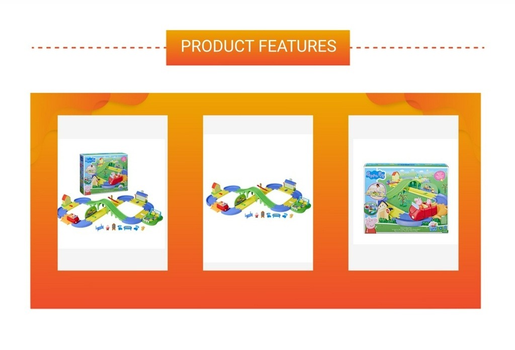 Peppa Pig All Around Peppa’s Town Set with Adjustable Track; Includes ...