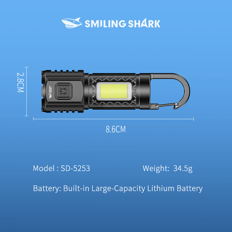 Smiling Shark SD5253 Mini Flashlight Led*3 Super Bright Torch Light ...