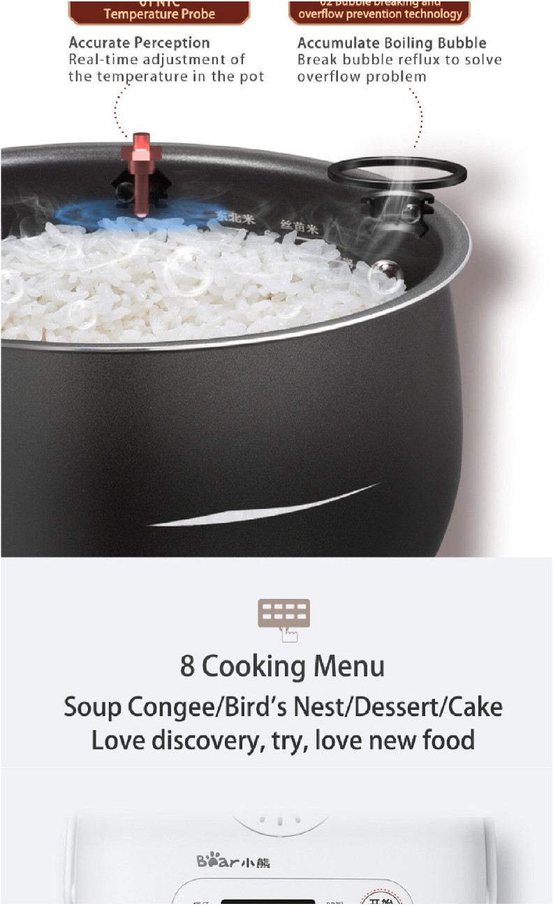 Bear Smart Rice Cooker Electric Rice Cooker (1.5L) BRC-GW30L Electric ...
