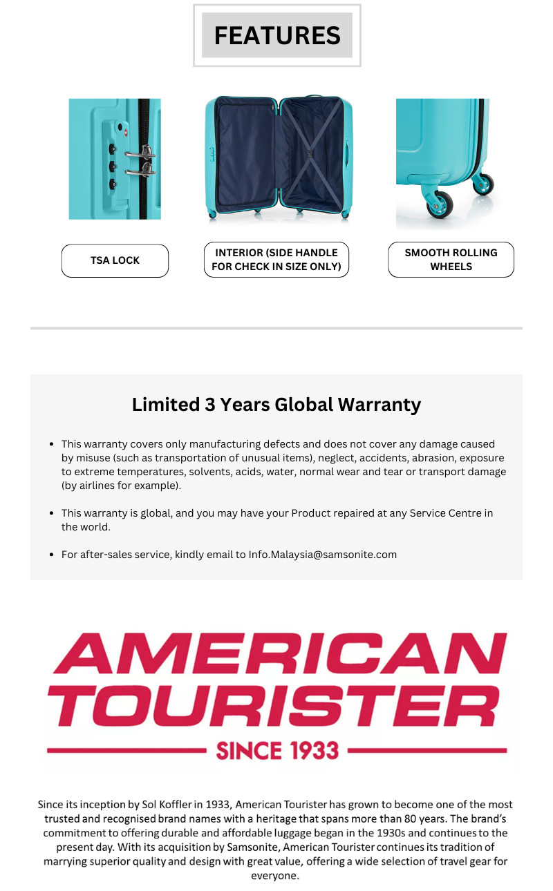 American Tourister ELLIPSO SPINNER 55/20 TSA | Shopee Malaysia