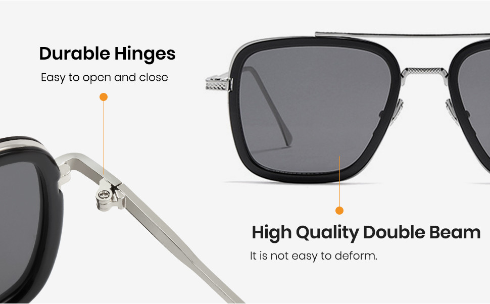 Cyxus Iron Man Trendy Sunglasses or Glasses For Men Women Square Frame ...