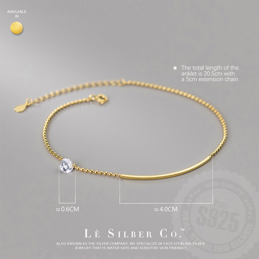 Lè Silber Co.S925 - Sleek & Chic Chain Anklet | Shopee Malaysia