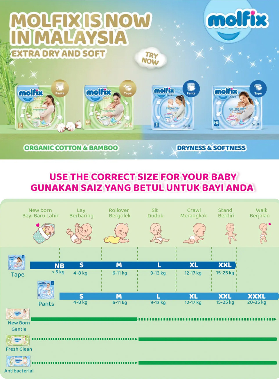 Molfix Extra Dry Pants Twin Pack XXL (36 Pcs) x 2 Packs FOC GWP ...