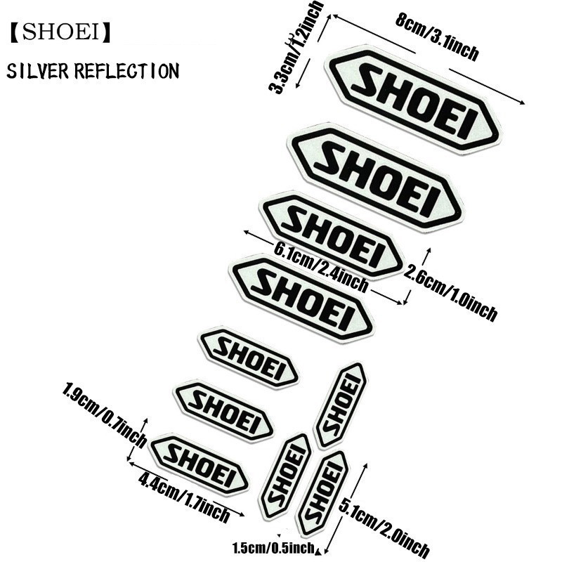 Motorcycle helmet modification sticker SHOEI original size reflective ...