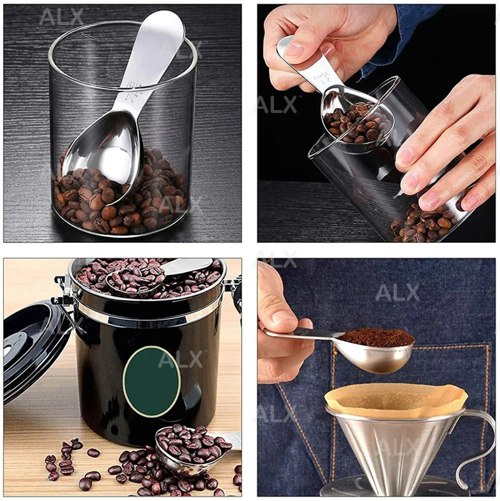 ALX Multifunctional Measuring Spoon Scoop Long Handle Stainless Steel ...