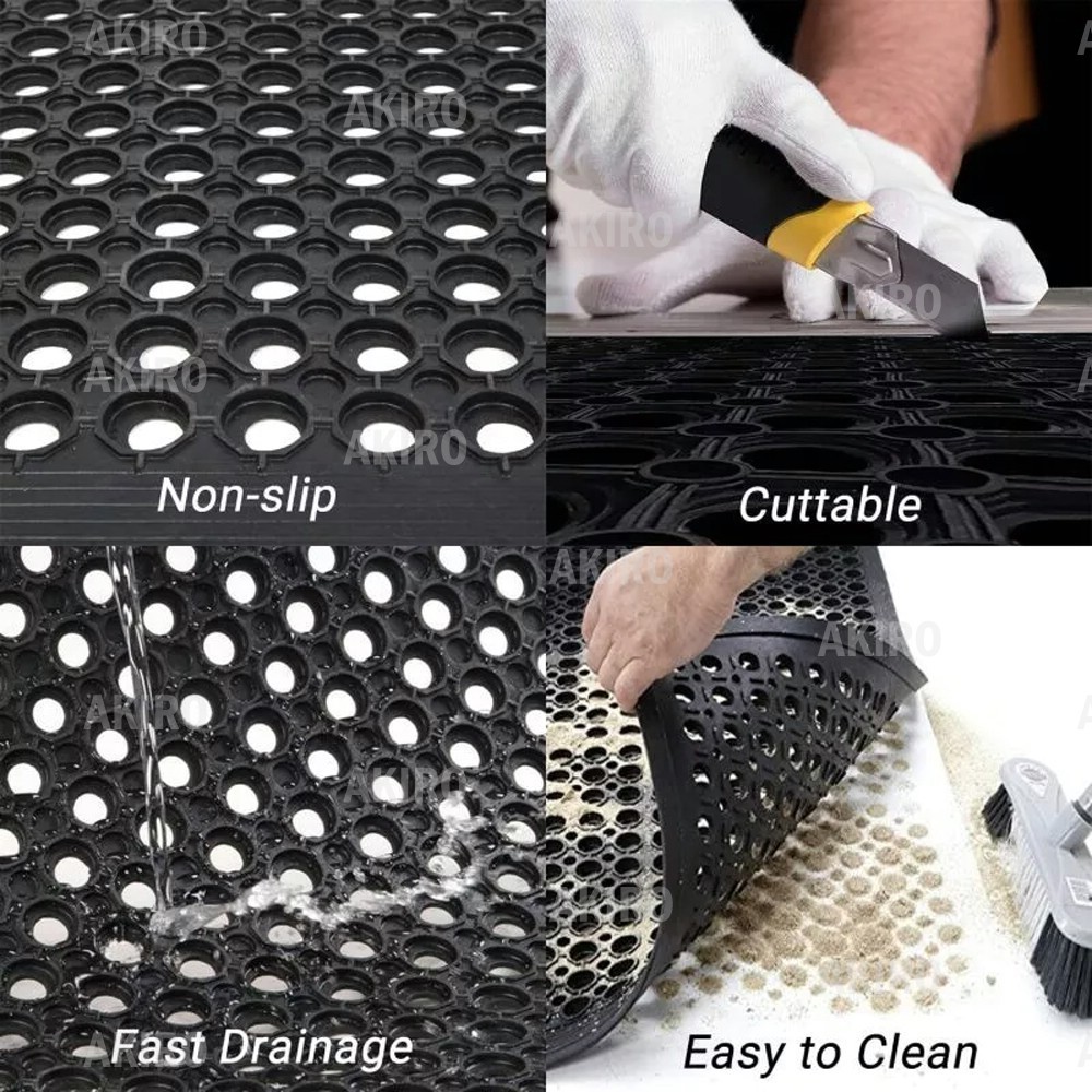 AKIRO Anti-Slip Commercial Heavy Duty Floor Mat Waterproof Rubber Mat ...