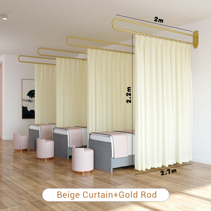 Beauty Salon Partition Curtain With Rod U-shape Partition Set Bed ...