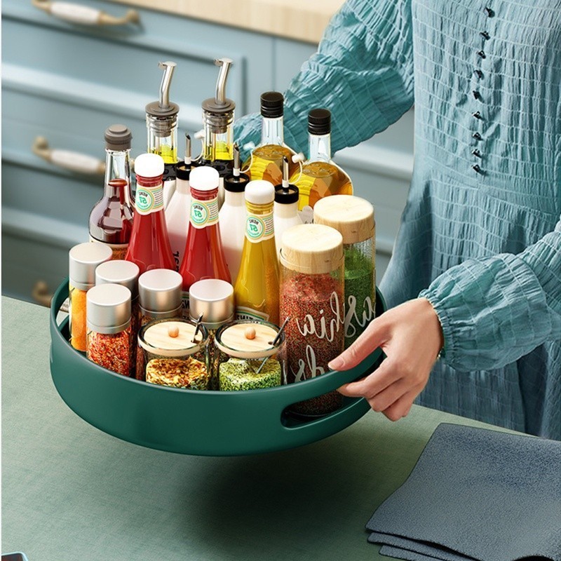 360 Metal Rotating Kitchen Rack Rotate Kitchenware Susan Organizer ...
