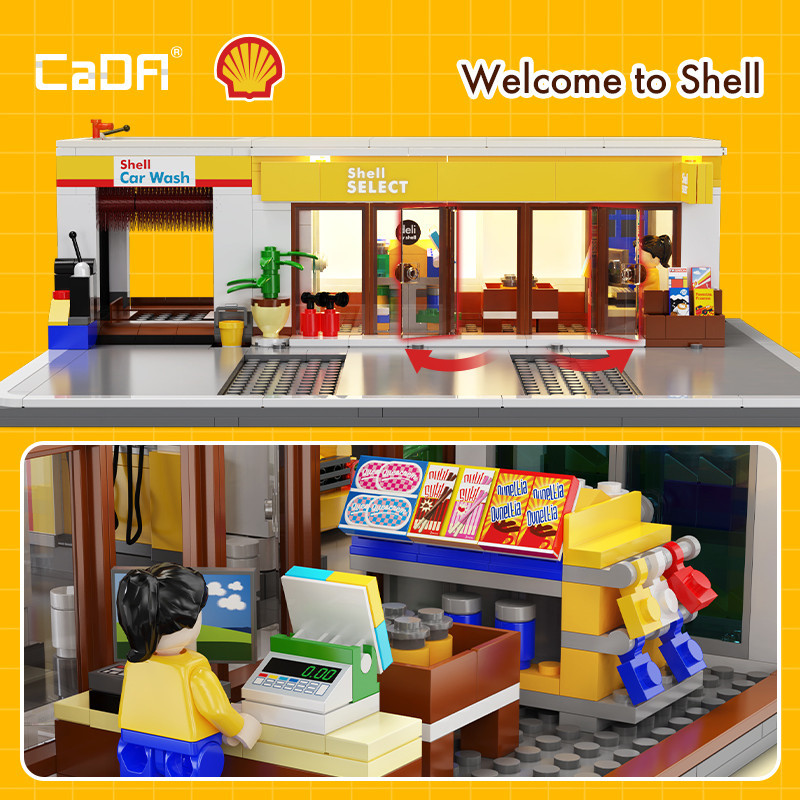 CaDA Shell Retail Station Brick Building Mechanical Master DIY Blocks ...