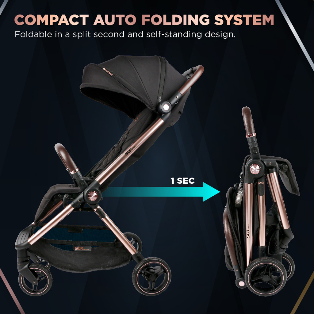 Sweet Cherry SCR Series Auto-Fold SCR25 Stroller Gold/ Rose Gold ...