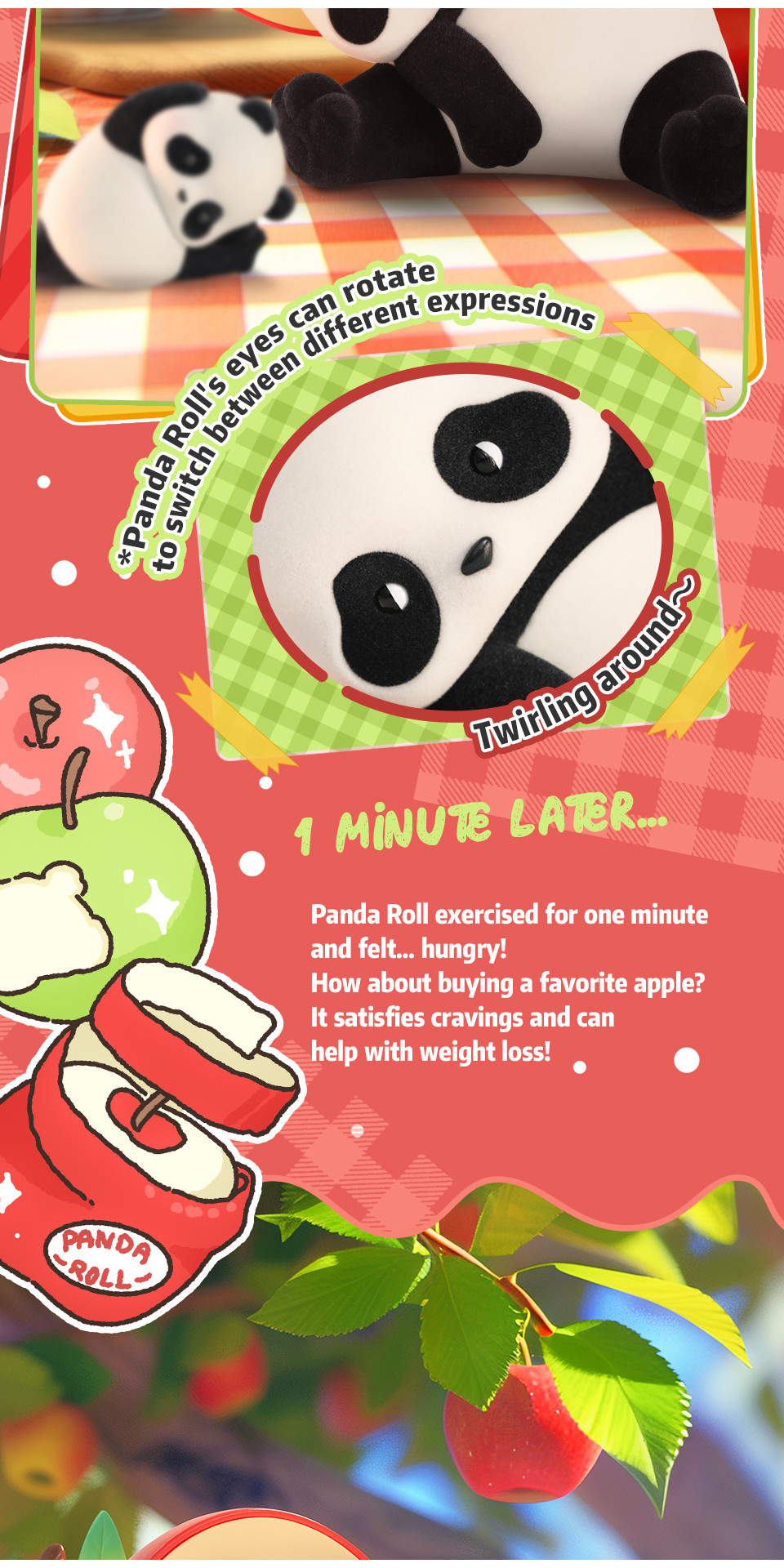 52TOYS Panda Roll Limited Edition Small-minded Panda with Apple Hat ...