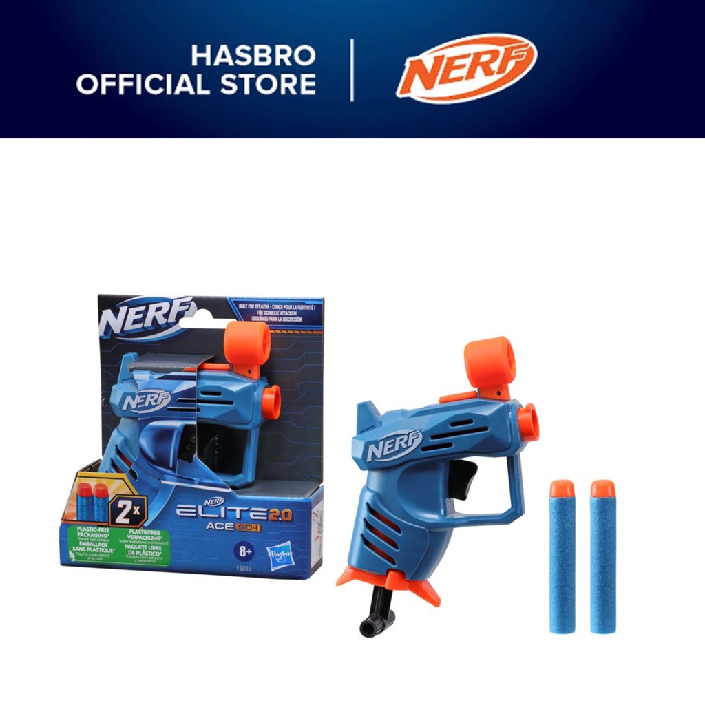 Nerf Elite 2.0 Ace SD-1 Dart Blaster, 2 Nerf Elite Darts, Pull Down ...
