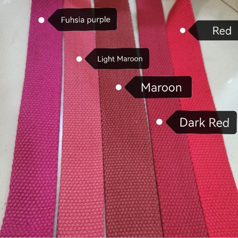 (By Meter)(Width Lebar 25mm/2.5cm) Poly-Cotton Canvas Webbing Bag Strap ...