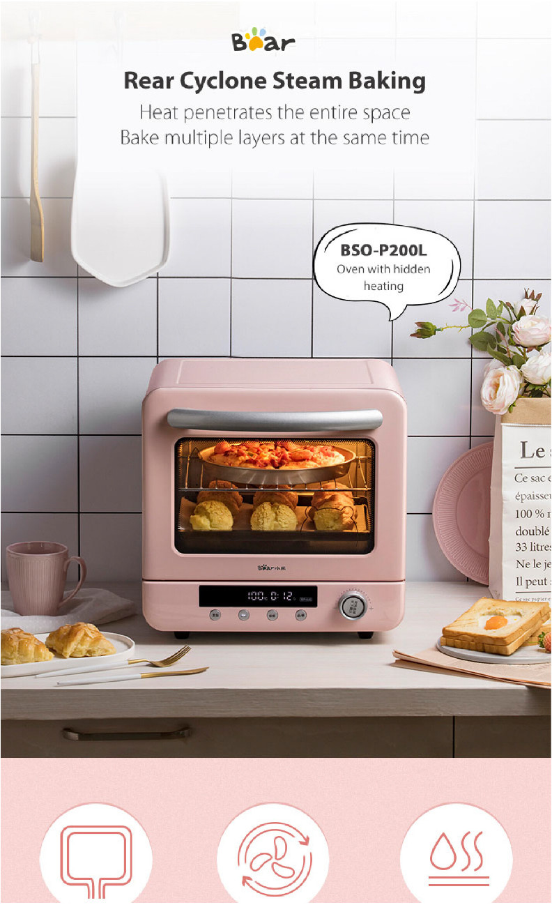 Bear Digital Control Electric Air Fryer Oven (20L) BSO-P200L Led ...