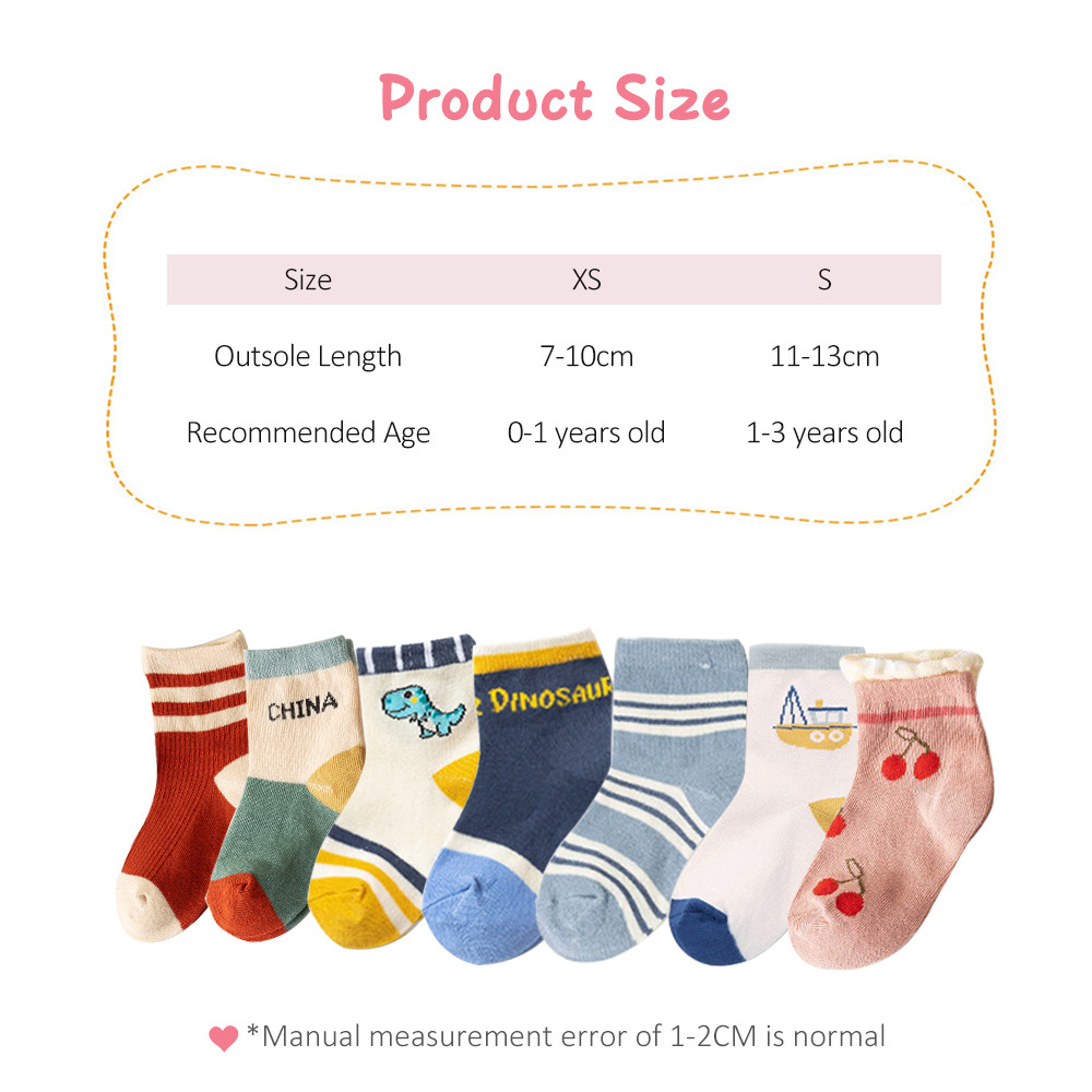 Bevavar 5 Pairs/Set Baby Socks Cute Cotton Kids Boys Girls Socks Stokin ...