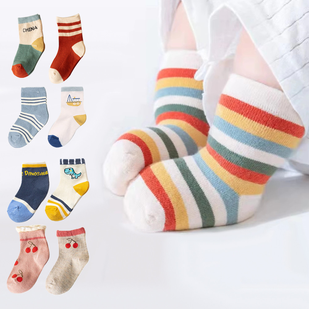 Baby Socks Set (5 Pairs) – Soft Cotton Infant Socks for Boys & Girls ...