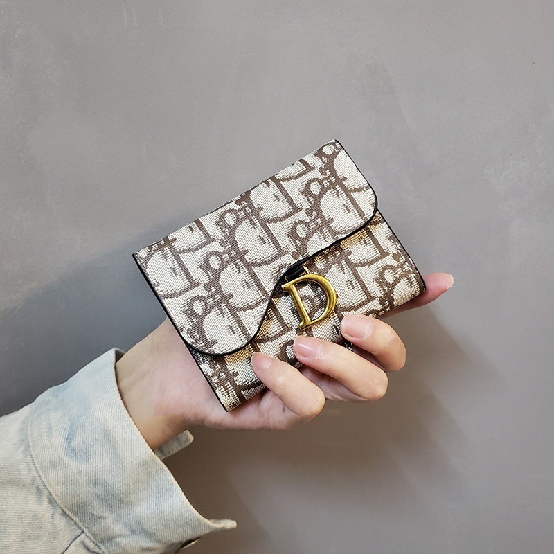 Fashionable Temperament Pattern Letter D Buckle Coin Purse Simple ...