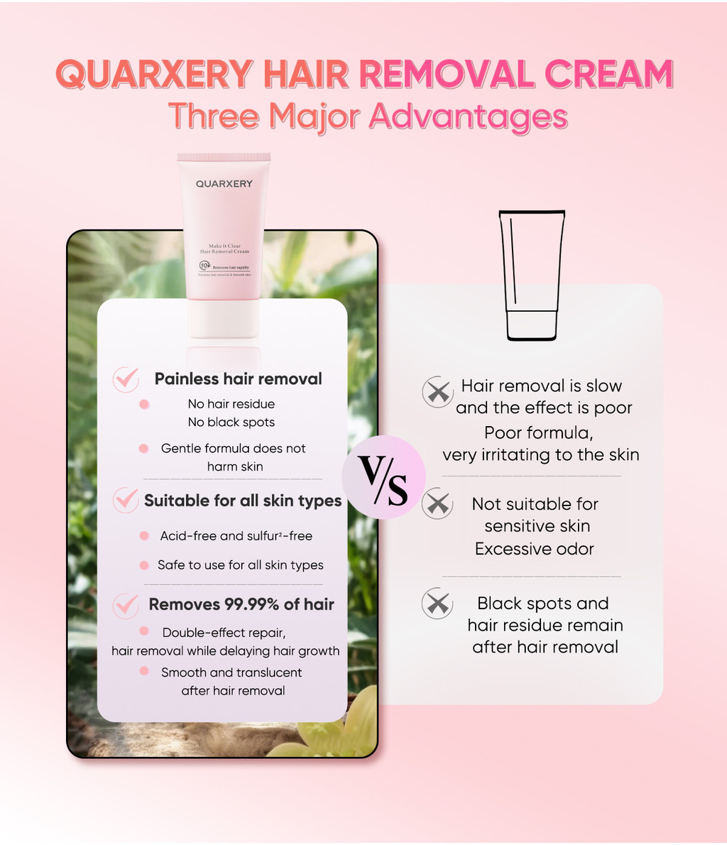 QUARXERY Painless Hair Removal Cream Suit For Sensitive Skin Body ...