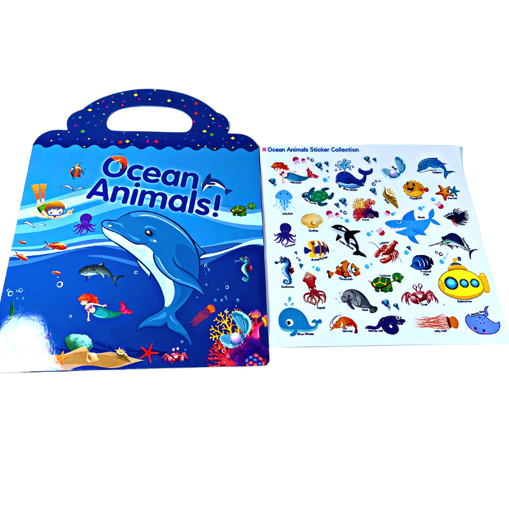 Sticker Book Reusable Animals Ocean Insects Body Parts World Map ...