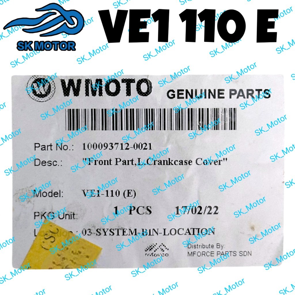 WMOTO VE1 110 Original Clutch Magnet Cover Crankcase Front Sprocket ...
