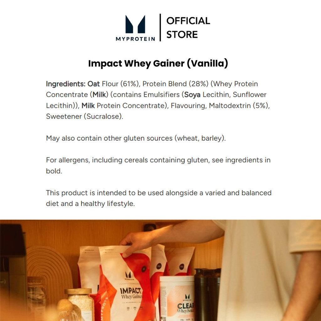 MyProtein Impact Whey Gainer (2.5kg) | Shopee Malaysia