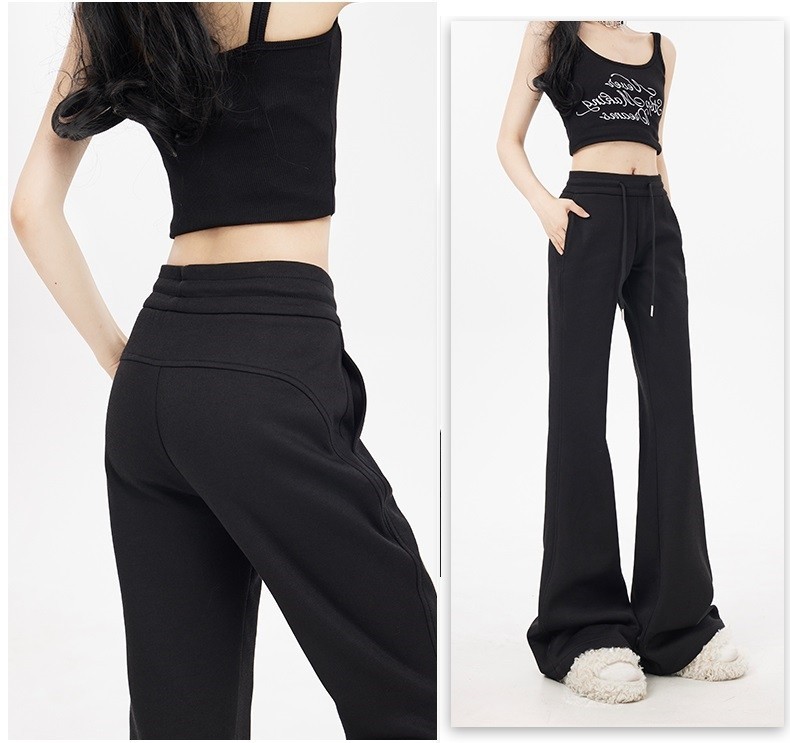【READY STOCK】Bella Women's Lace Up Casual Pants High-Waist Flared ...