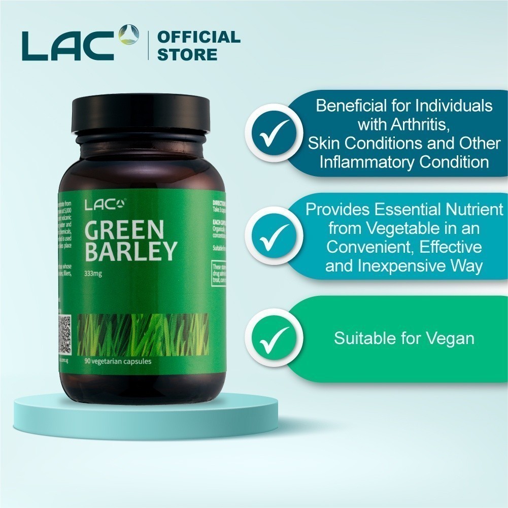 LAC Green Barley Juice (33:1/90 Vegetable Capsules) [Exp Jun 2027 ...