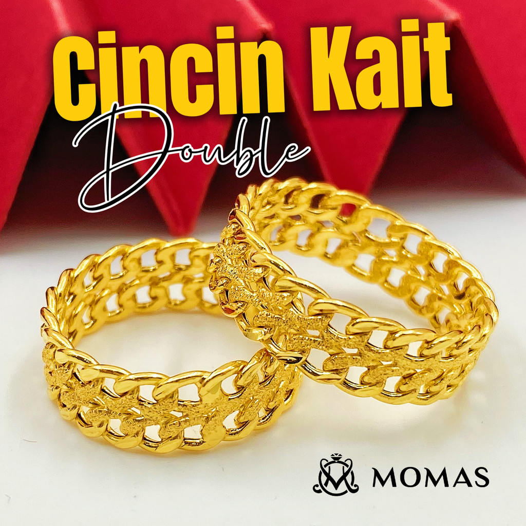 Cincin Kait Double Rotan Emas 916 Original Cincin Murah Bajet Emas 916 ...