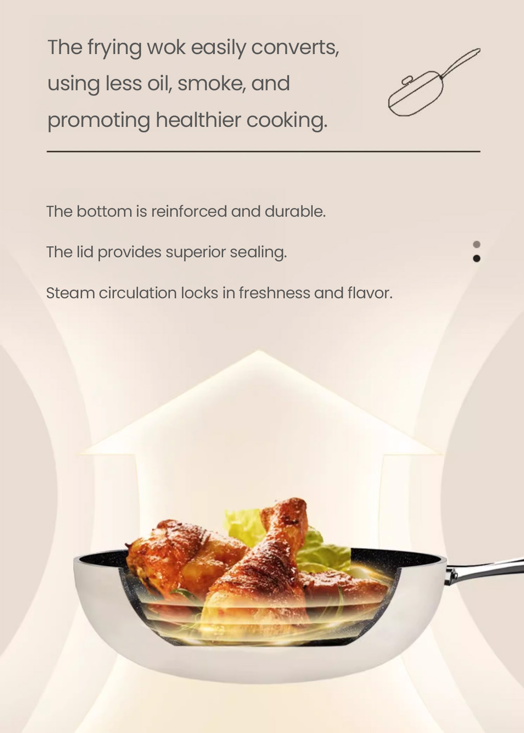 Velosan Pebble Non-stick Fry Wok (32CM) | Cast Aluminium Lid | Ceramics ...