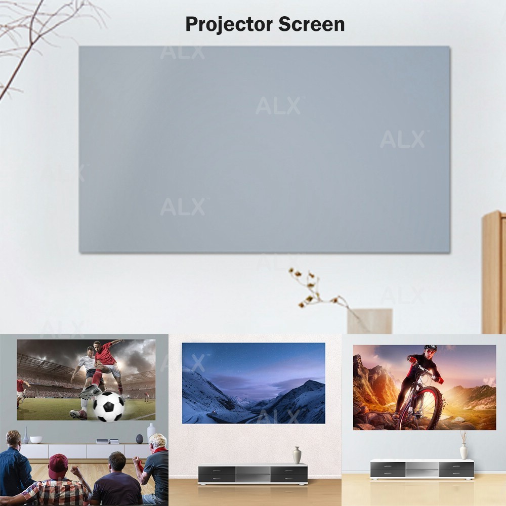 ALX Full HD 4K Movie Projector Screen Foldable 3D Anti-light 60-130" 16 ...