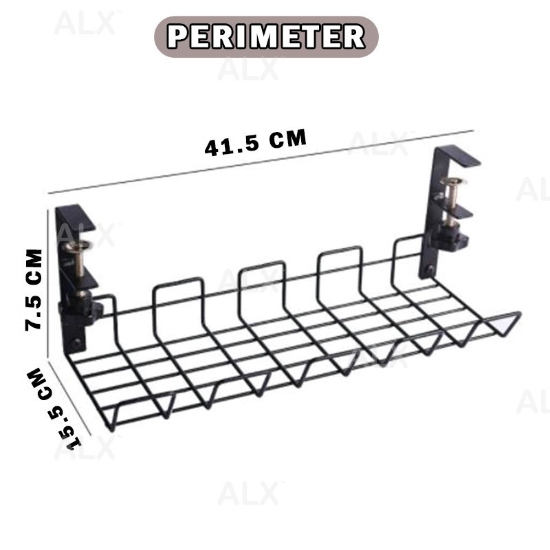 ALX Under Desk Rack Adjustable Cable Storage rack Management Hidden ...