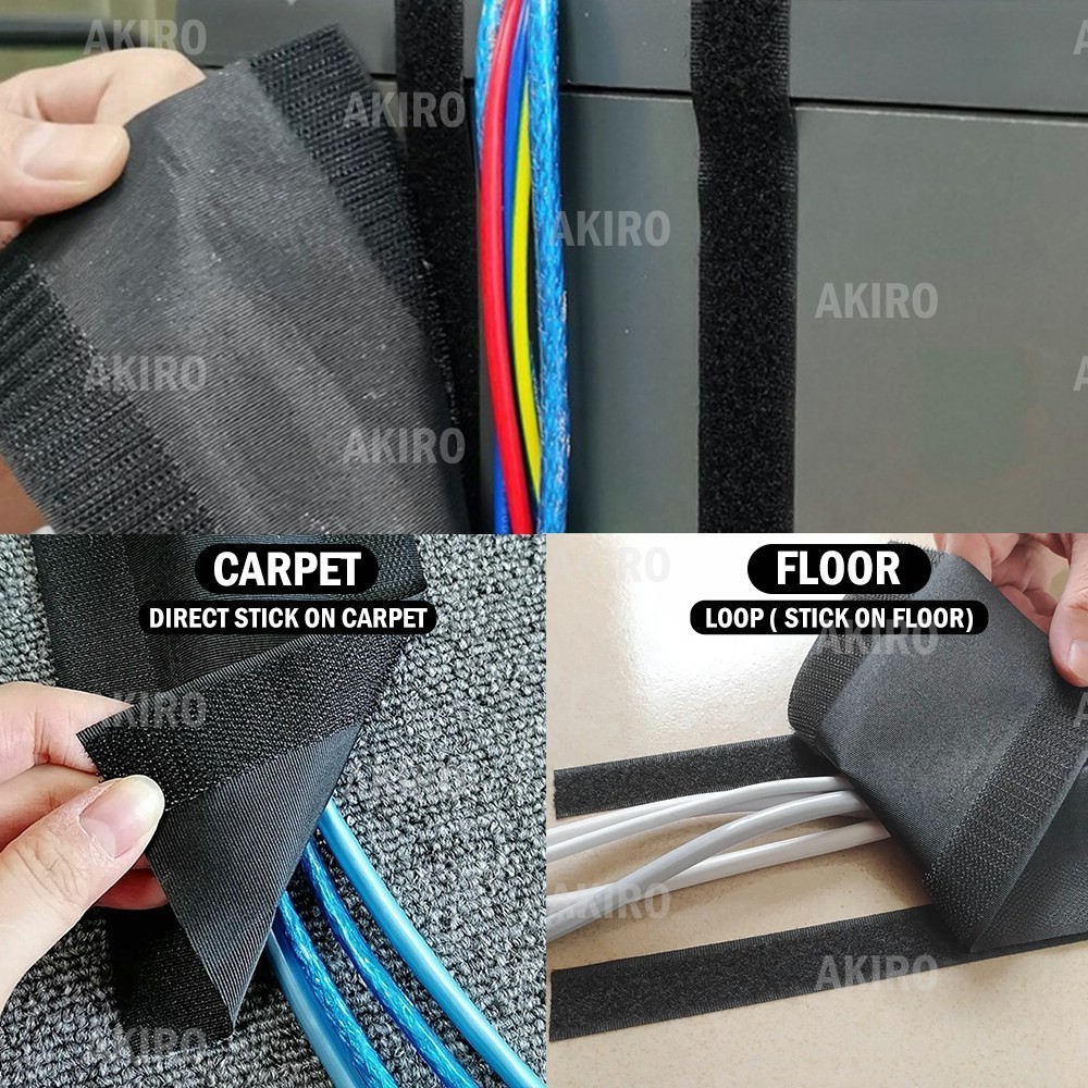 AKIRO Floor Carpet Wire Protector 3M Adhesive Tape Cable Organizer ...