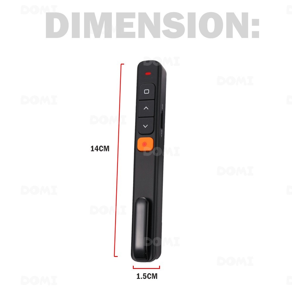 DOMI PowerPoint PPT Presenter Remote Control USB Wireless 2.4GHz Red ...