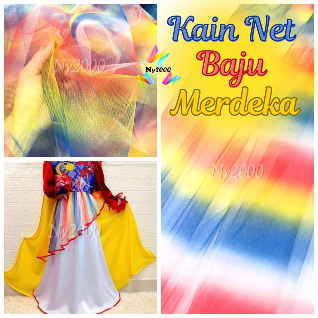Kain Net Baju Merdeka Jalur Gemilang Bendera Malaysia Jenis Keras ...