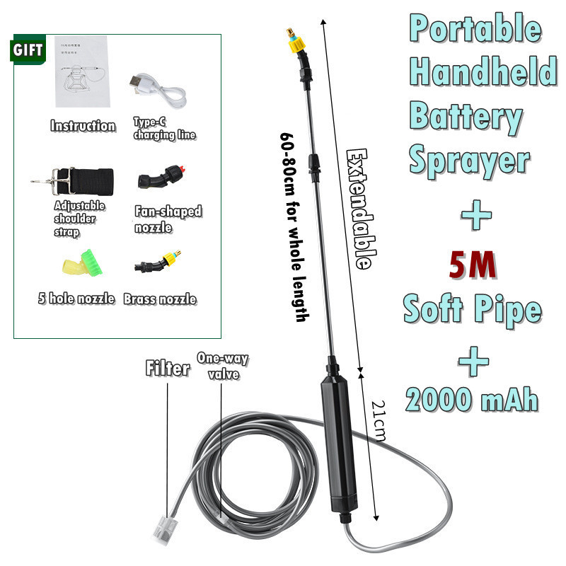 2500mAh 8L Battery Pump Racun Portable Rechargeable Knapsack Chemical ...