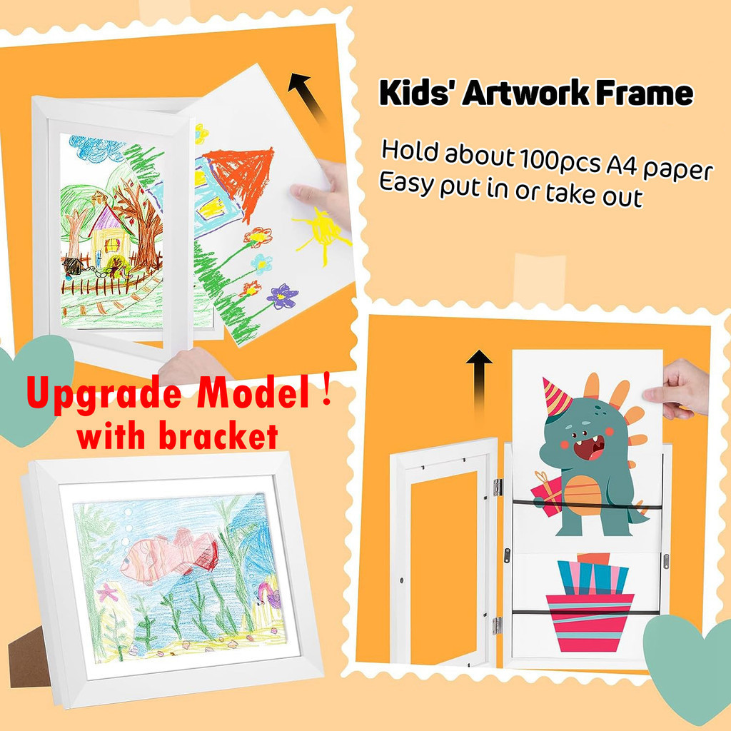 A3 A4 Kids’ Art Photo Frame Organizer Display Board Wall Picture Deco ...