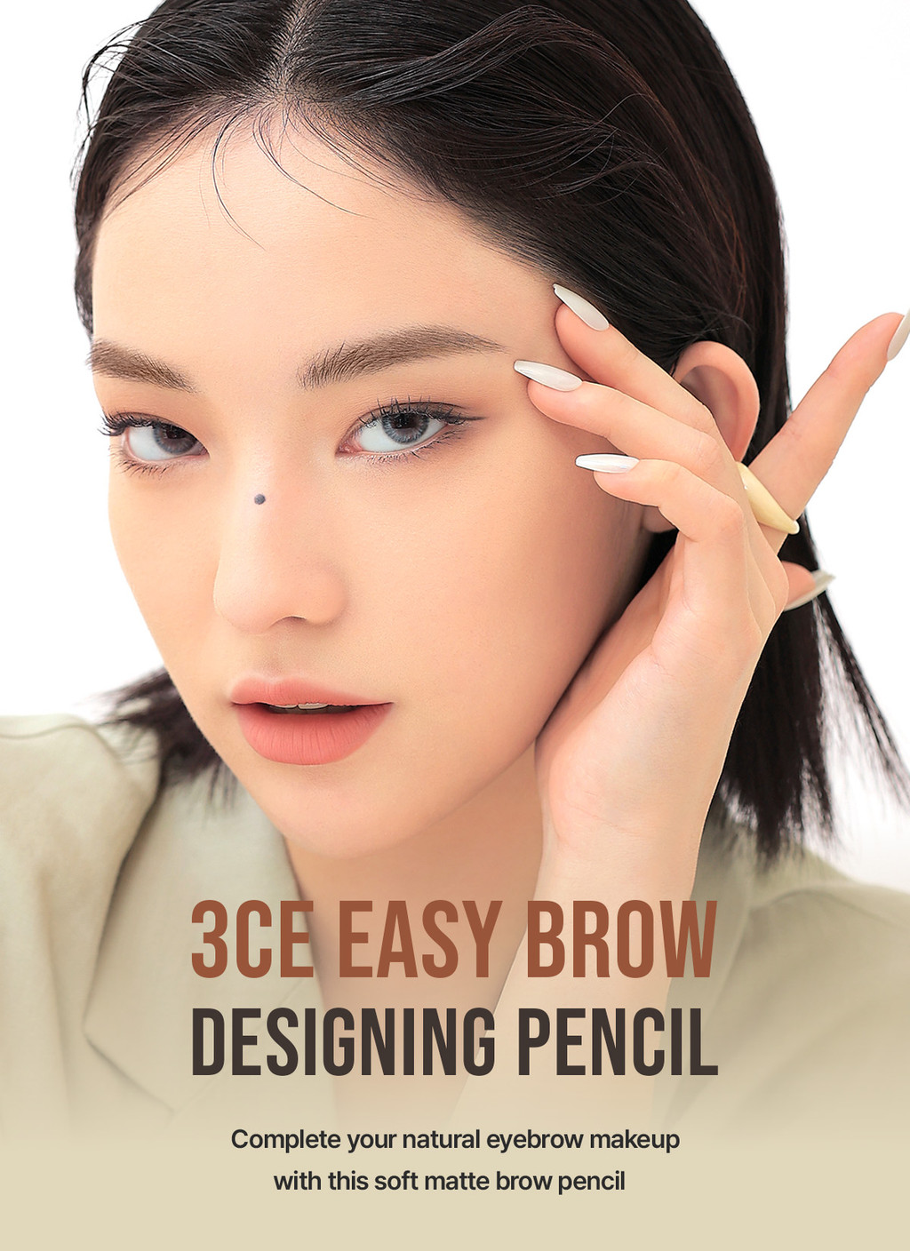 3CE Easy Brow Designing Pencil, Brow pencil matte and soft texture ...