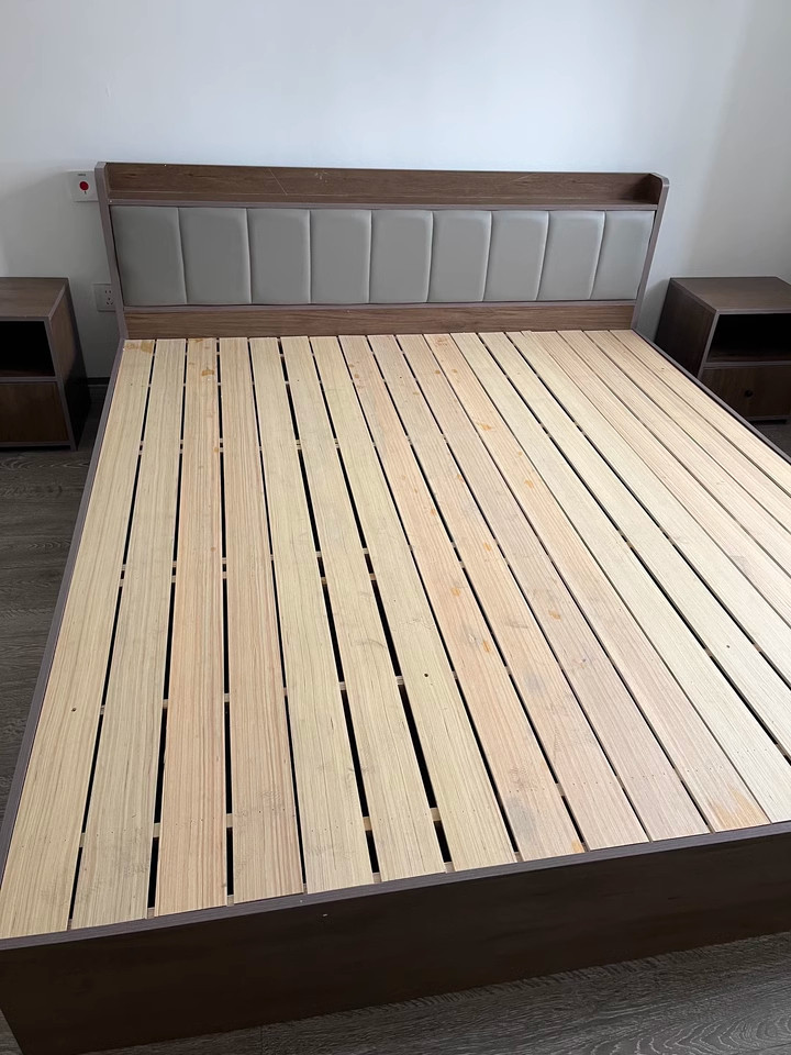 𝐁𝐌𝐙𝐀𝐑 Solid Wood Bed Frame With Headboard&drawers Soft Package Wooden ...