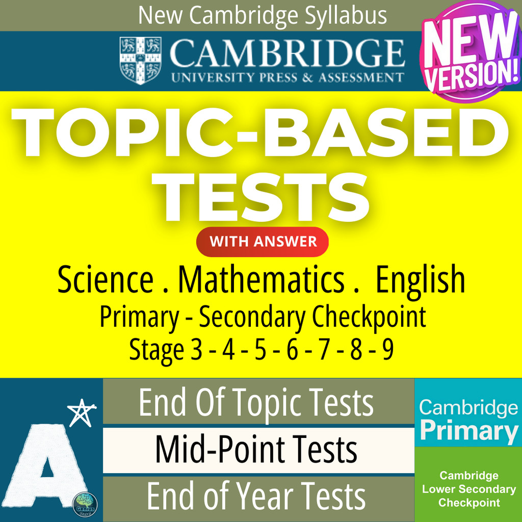 6 Cambridge End Unit Test, Mid-Point Test, End-of-Year Test, Years 3, 4 ...