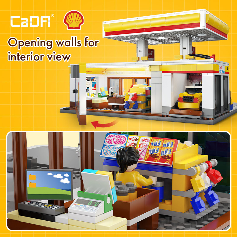 CaDA Shell Retail Station Brick Building Mechanical Master DIY Blocks ...